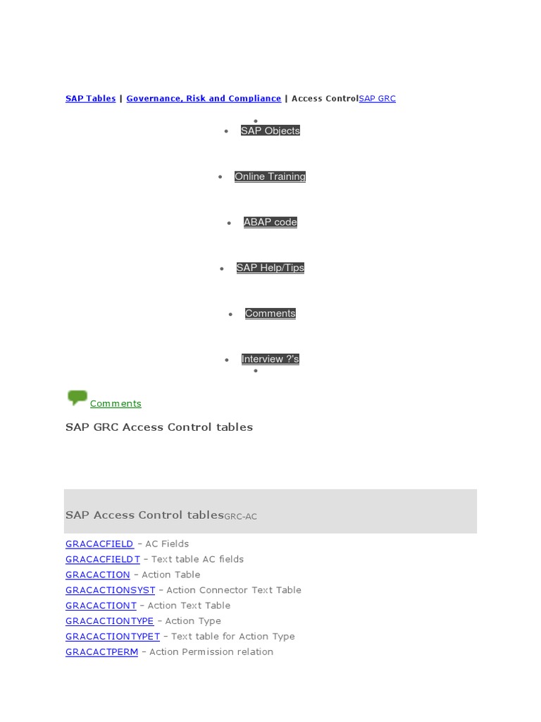 GRC Tables | PDF | Business Process | Information Technology