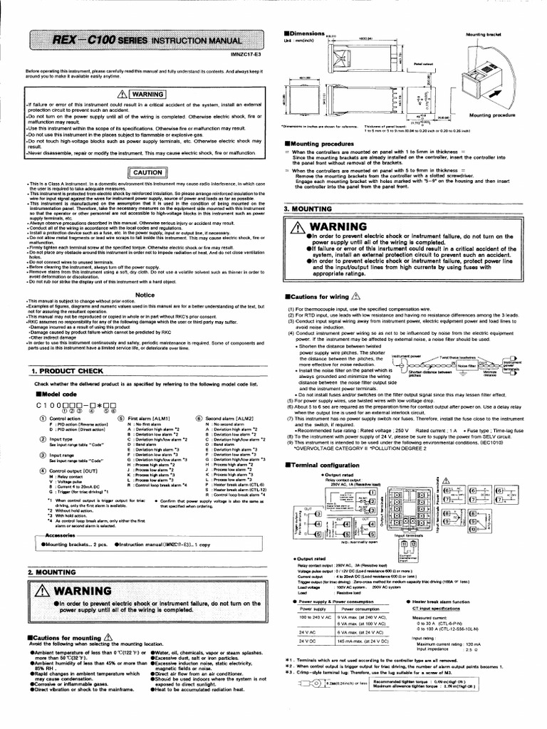 Rex c-100 Manual PDF | PDF