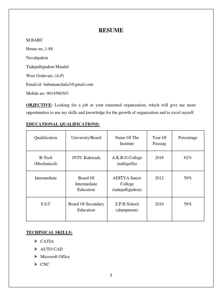 Resume: OBJECTIVE: Looking For A Job in Your Esteemed Organization ...