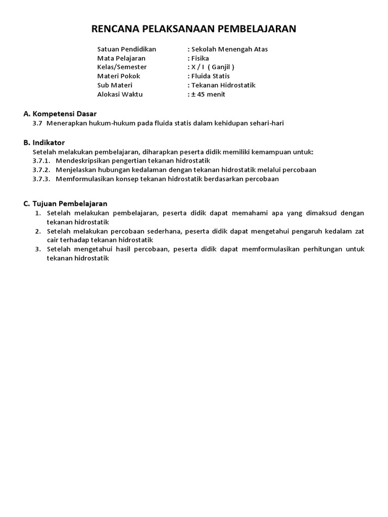 Contoh Lesson Plan | PDF