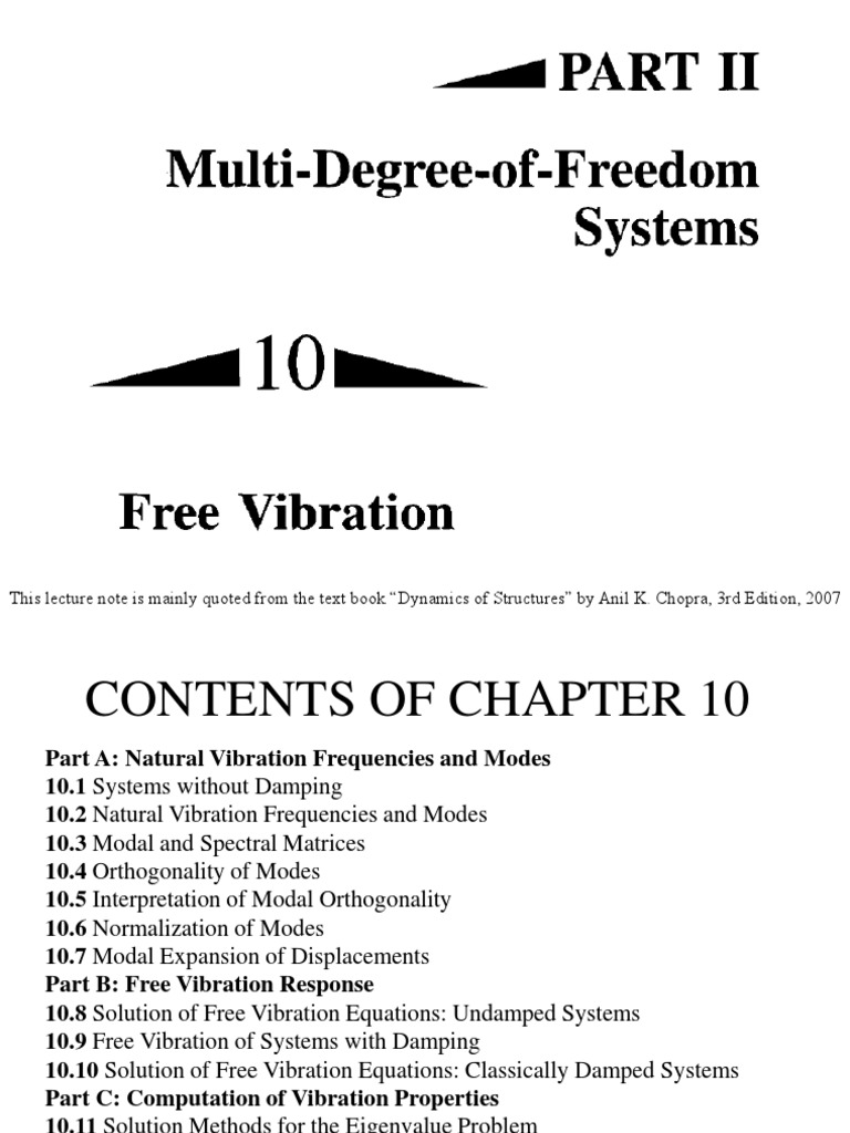 MDOF Systems-Free Vibration | PDF MDOF Systems-Free Vibration | PDF