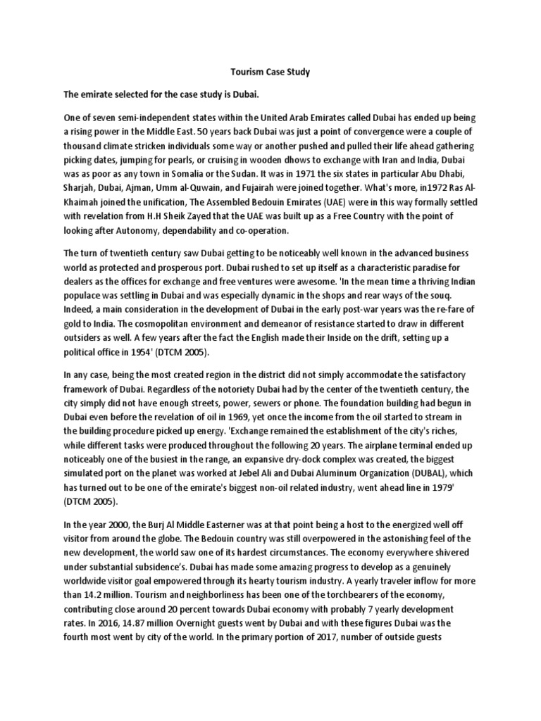Tourism Case Study - Ayesha | PDF | Dubai | United Arab Emirates