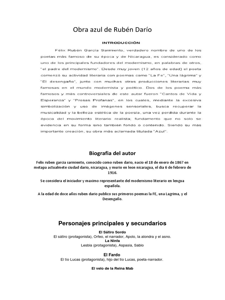 Azul de Rubén Darío | PDF