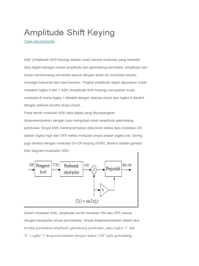 Amplitude Shift Keying | PDF