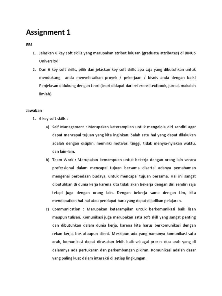 Assignment Bulan 1 - EES in CS RS | PDF