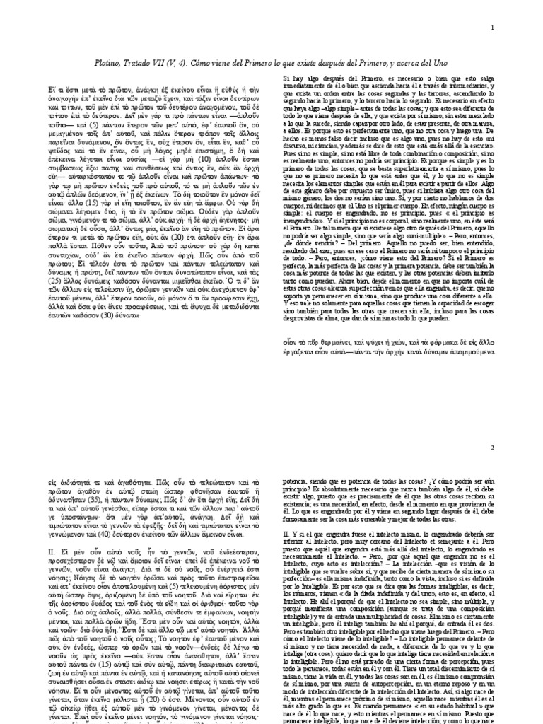 Eneada 7 Plotino Texto Griego | PDF