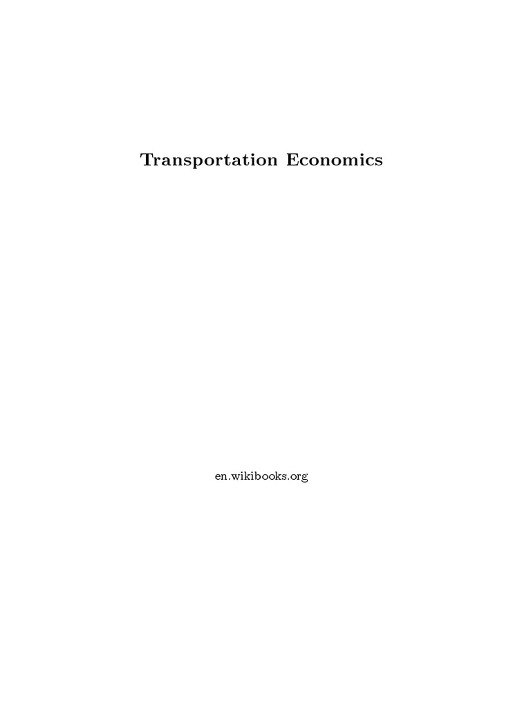 Transportation Economics | PDF | Demand | Economic Equilibrium
