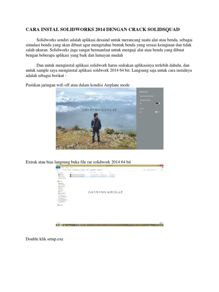 Cara Instal Solidworks 2014 Dengan Crack Solidsquad | PDF