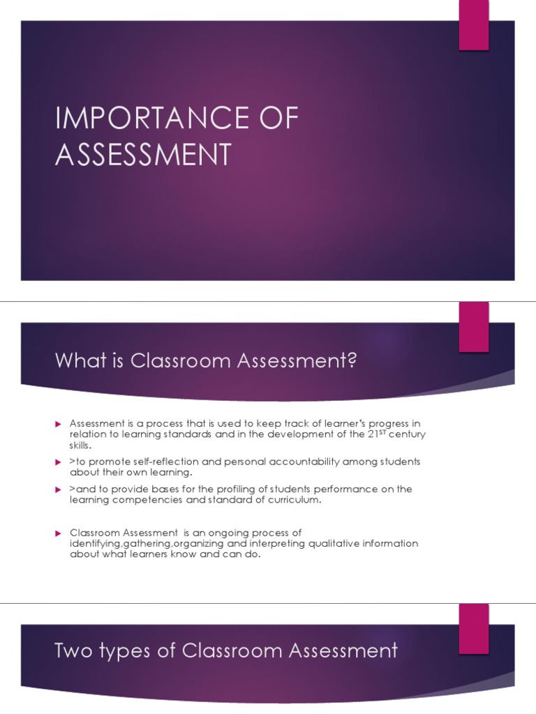 Importance of Assessment | PDF | Educational Assessment | Pedagogy