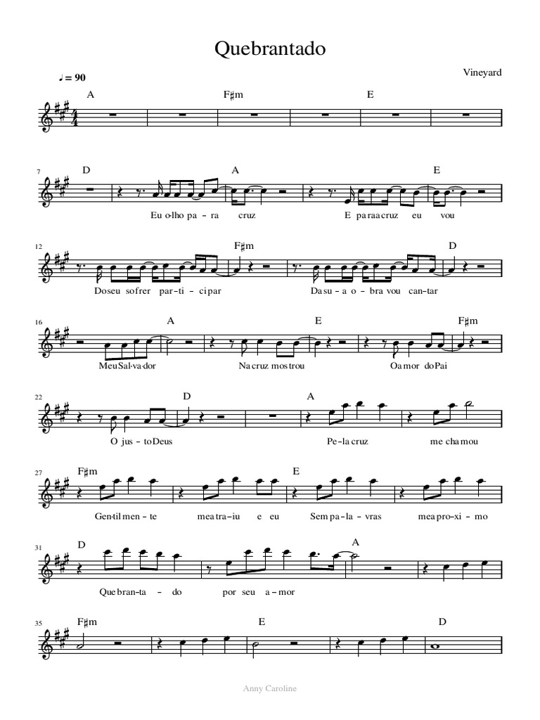 Vineyard - Quebrantado (Partitura) | PDF