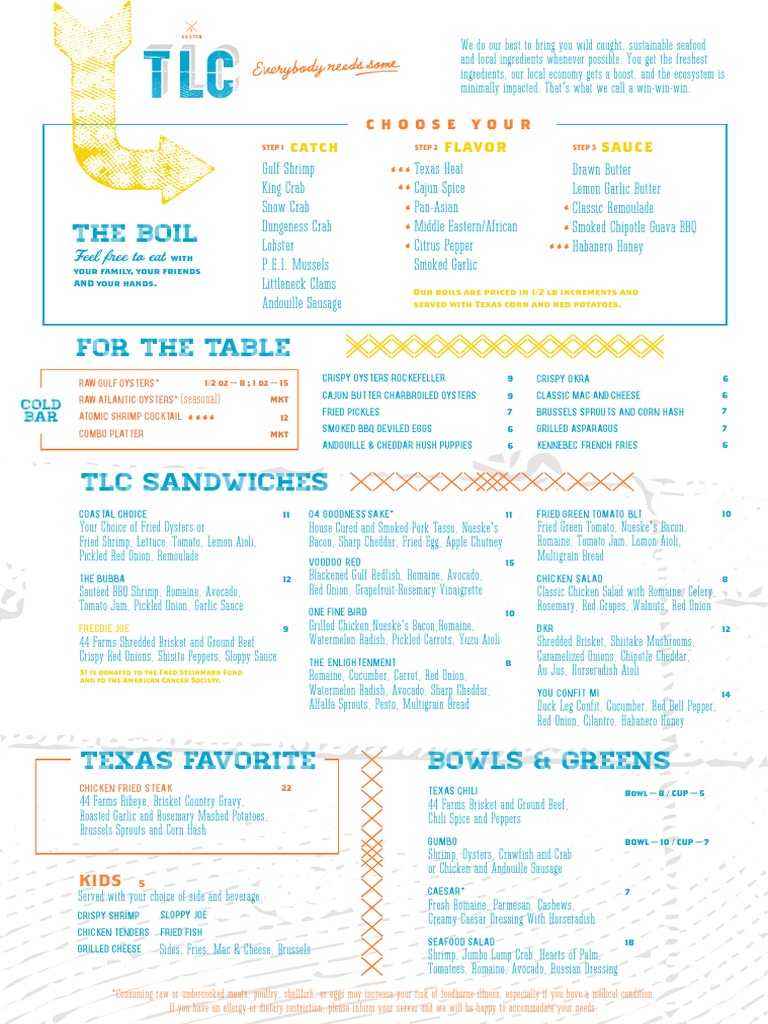 TLC's Menu | PDF | Salad | Pickling