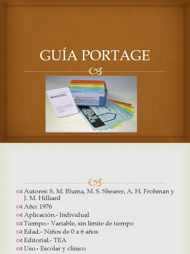 Guia Portage | PDF | Socialización | Comportamiento