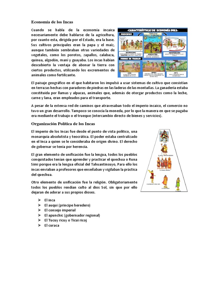 Economía de Los Incas | Imperio incaico | Cultura (General)