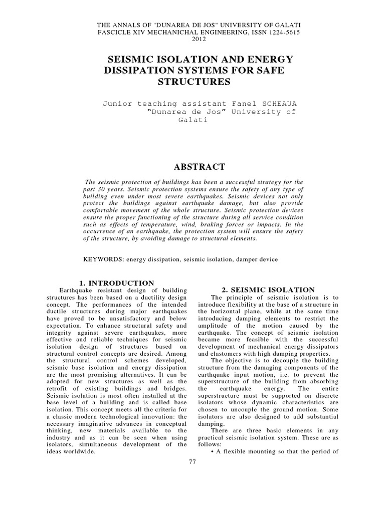 08 - Friction Pendulum Seismic Isolation Bearings | PDF | Earthquake ...