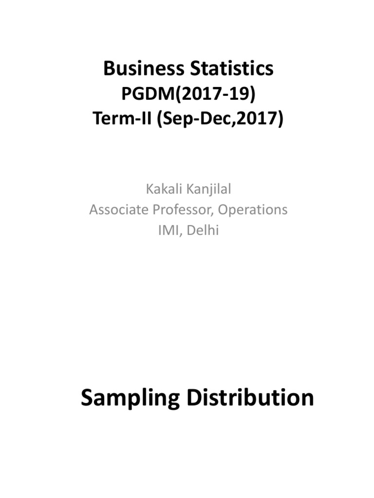 Business Statistics: PGDM (2017-19) Term-II (Sep-Dec, 2017) | PDF ...