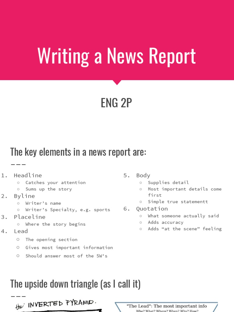 Writing A News Report 1 | PDF | Essays | News