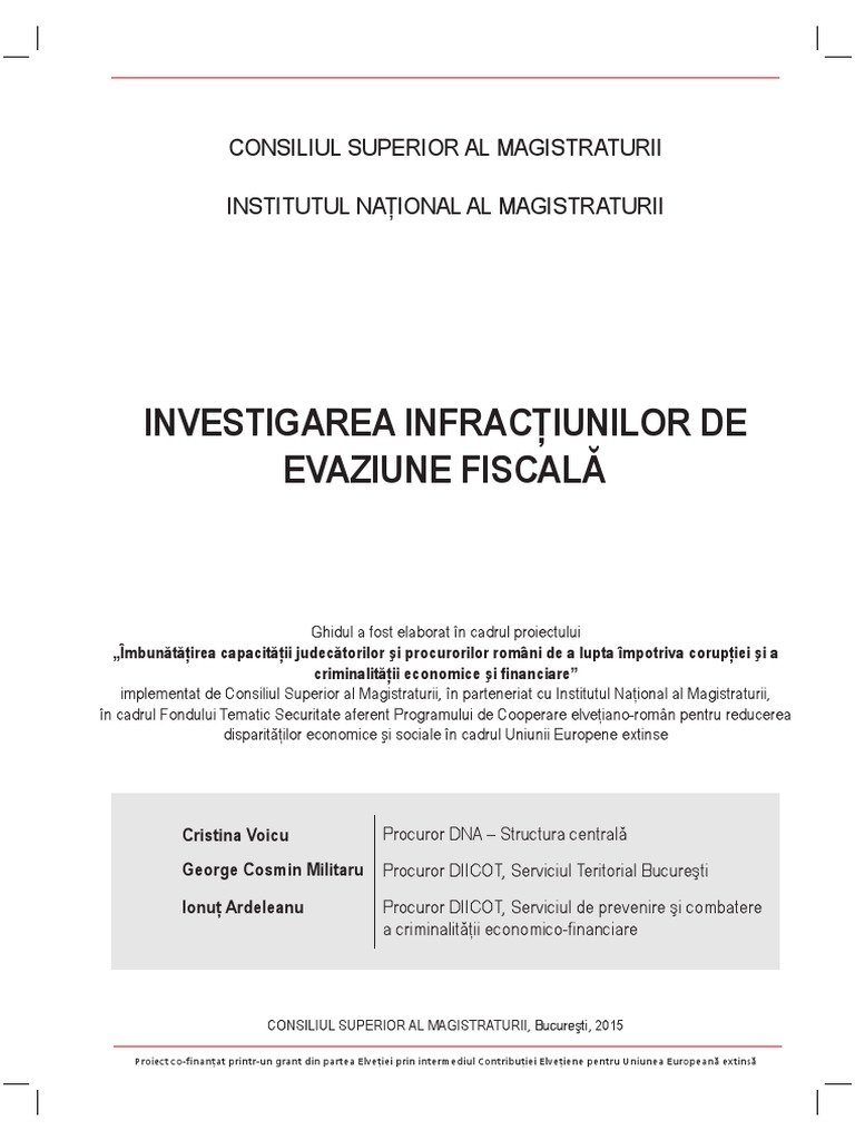 Ghid Investigare Infractiuni de Evaziune Fiscala | PDF