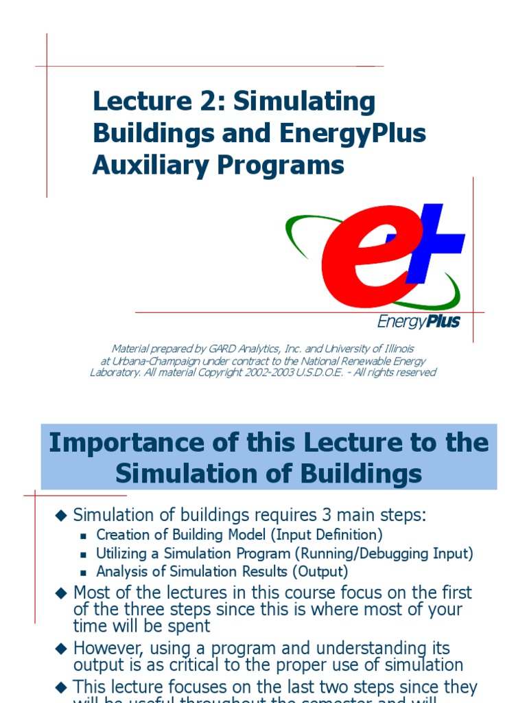 Lecture 02 Running EnergyPlus | PDF | Simulation | Input/Output