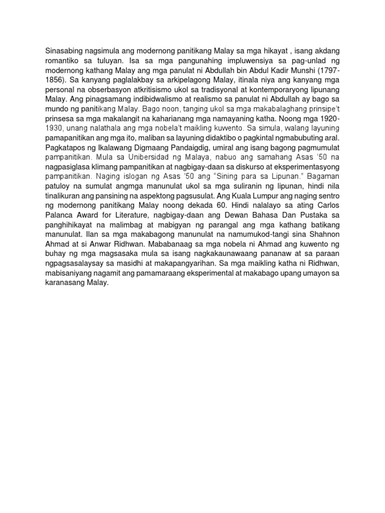 Malaysia Panitikan | PDF