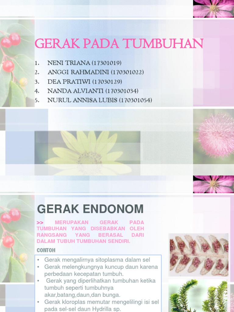 Gerak Tumbuhan: Endonom dan Esionom | PDF | Ilmu Sosial | Griya & Taman
