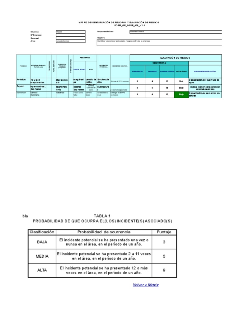 Matriz Riesgo y Peligro | PDF | Factores humanos y ergonomía | Riesgo