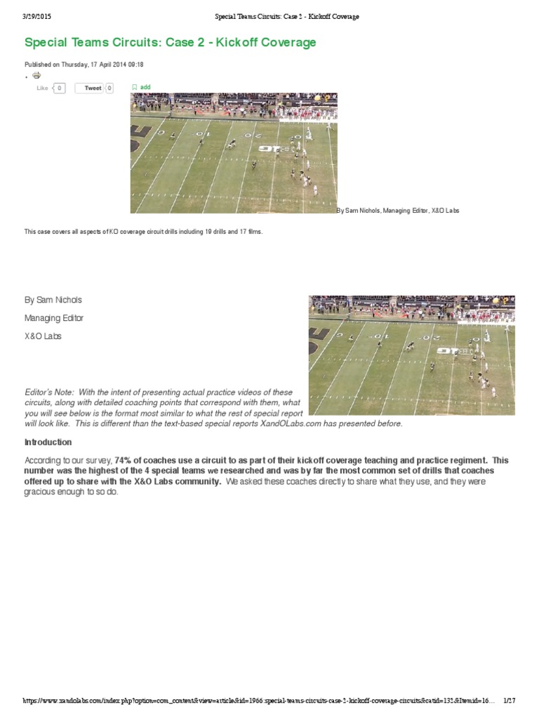 Special Teams Circuits - Case 2 - Kickoff Coverage | PDF | Sport ...