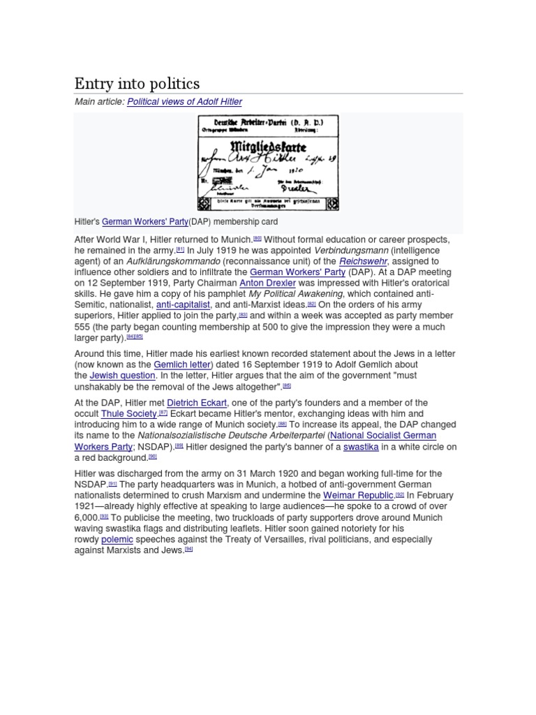 Entry Into Politics | PDF