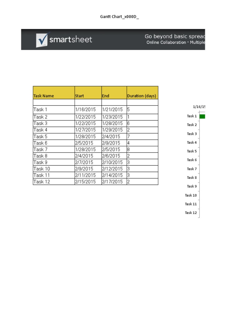Gantt Chart Template for Project Planning | PDF | Computers