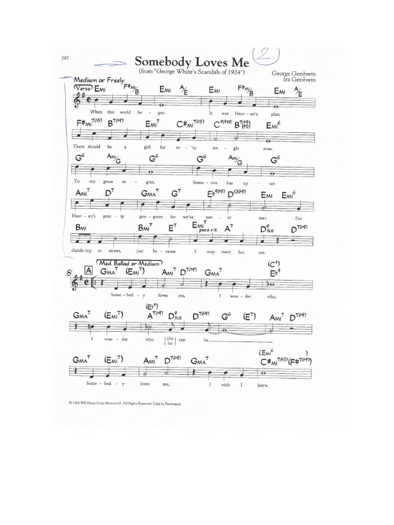Somebody Loves Me Sheet Music Pdf