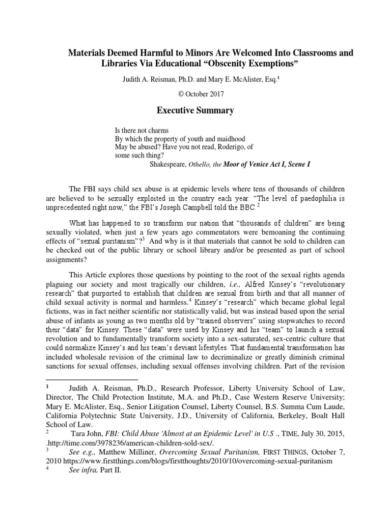 Materials Deemed Harmful To Minors Are Welcomed Into Classrooms and ...