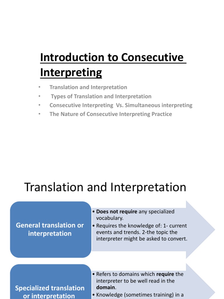 Introduction to Consecutive Interpreting | Language Interpretation | Translations
