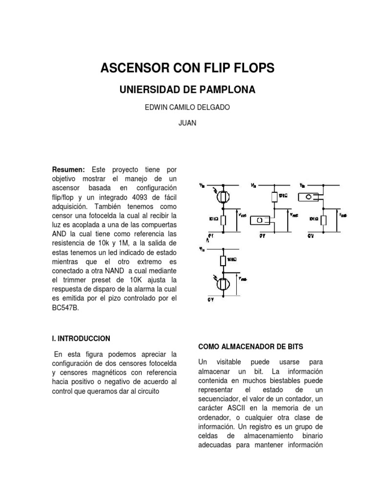 Alarma Con Flip Flops | PDF | Puerta lógica | Ingenieria Eléctrica