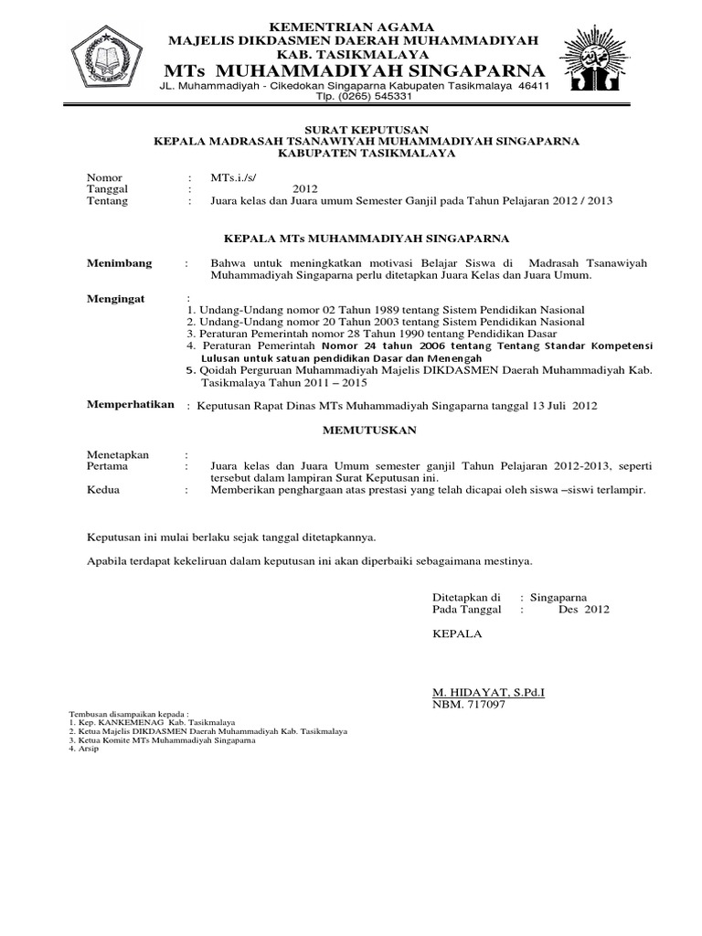 SK Juara Kelas | PDF