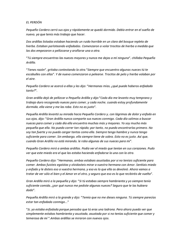 Cuento Del Perdon | PDF | Amor | Ocio