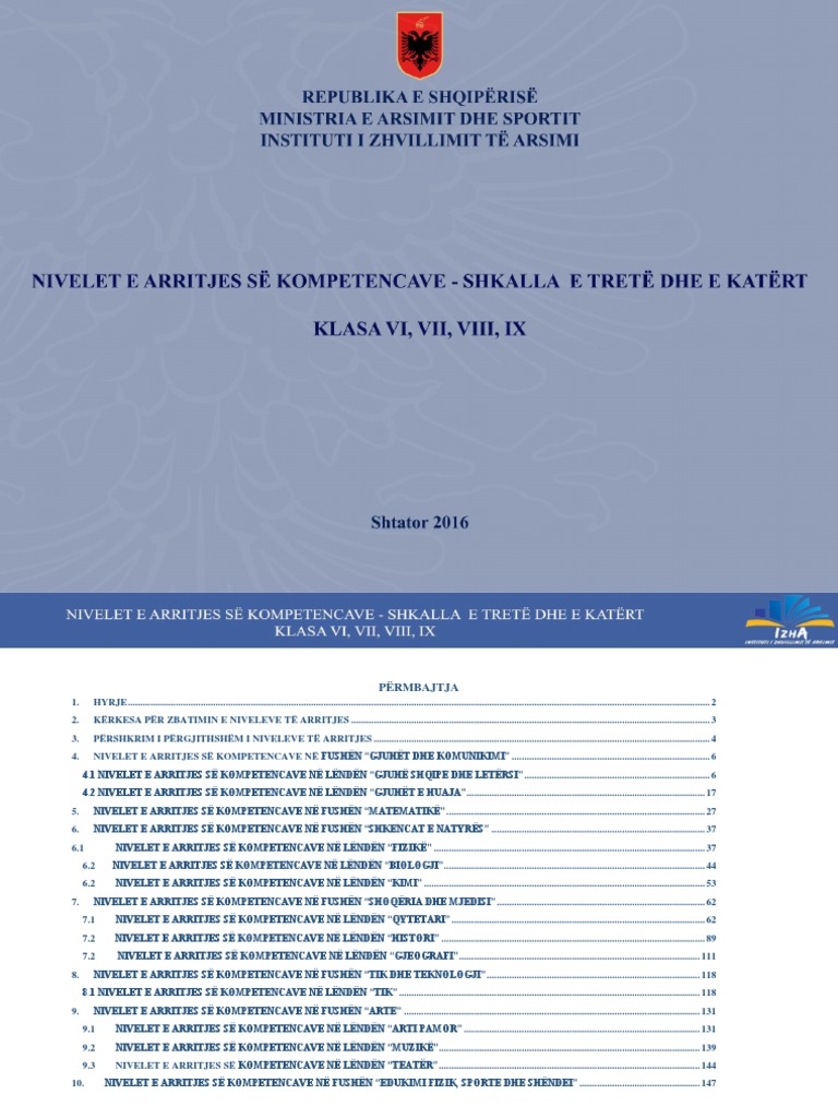 Nivelet e Arritjeve Shkalla III IV | PDF