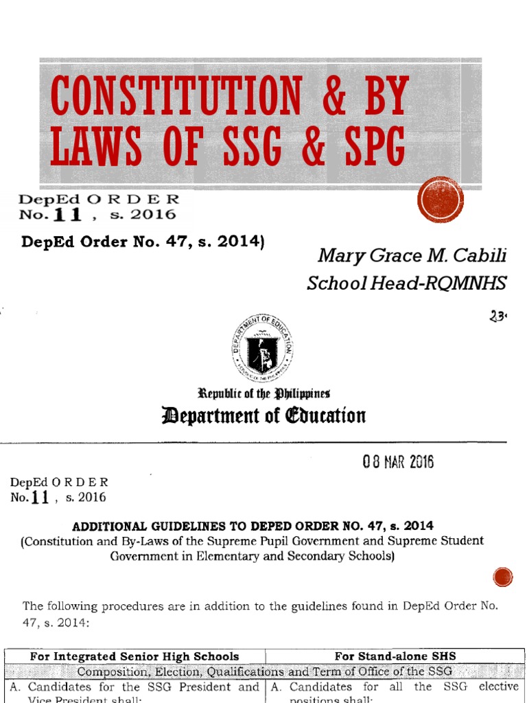 Constitution & by Laws of SSG & SPG | PDF