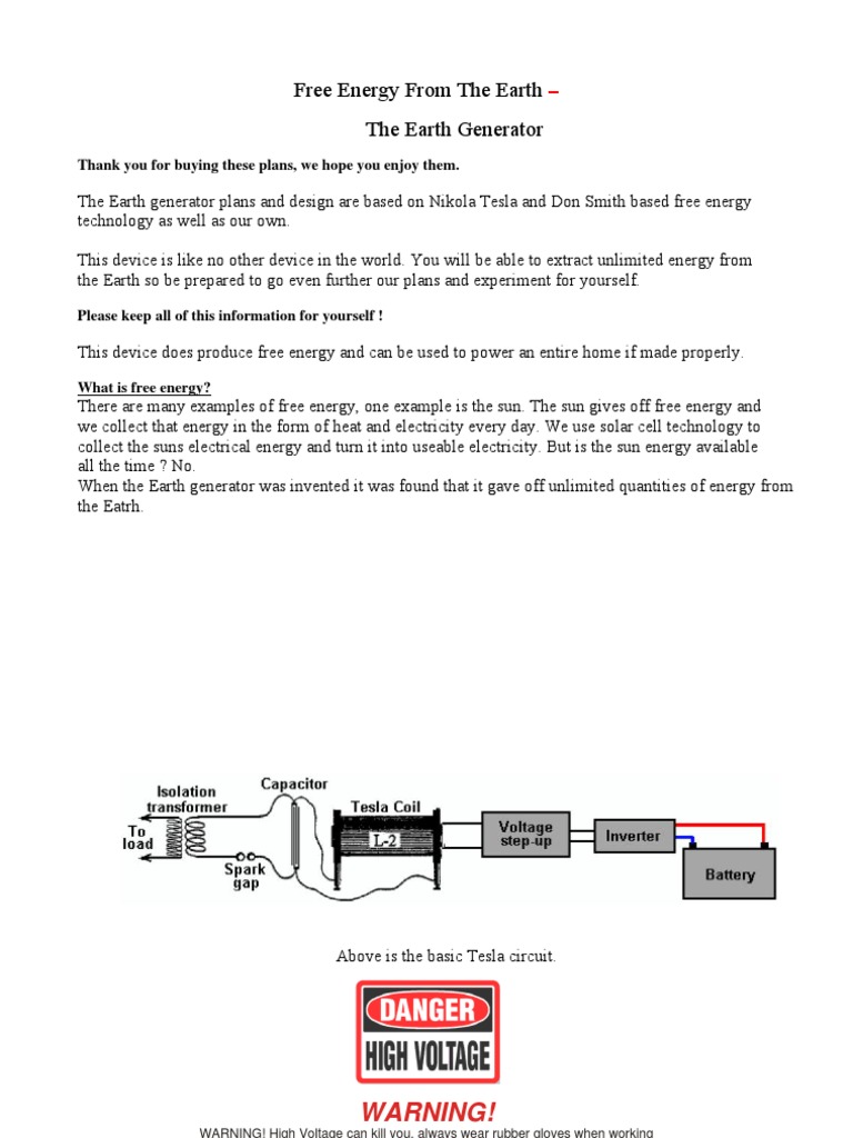 Harvesting Free Energy from the Earth: Instructions for Building a ...