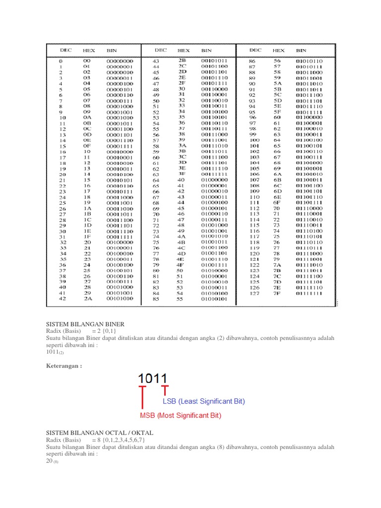 Sistem Bilangan Biner | PDF