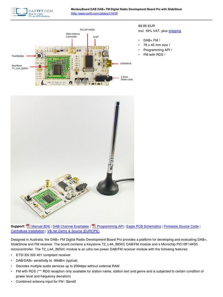 MonkeyBoard DAB DAB FM Digital Radio Development Board Pro Mit ...