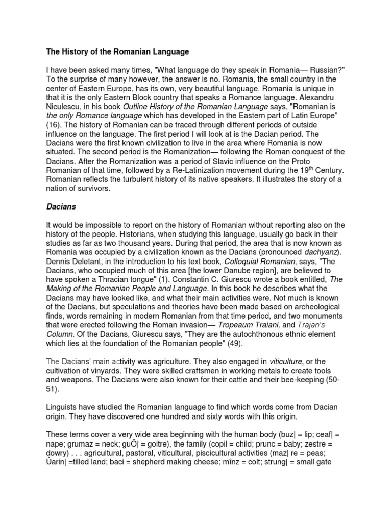 The History of The Romanian Language | PDF | Romania | Languages