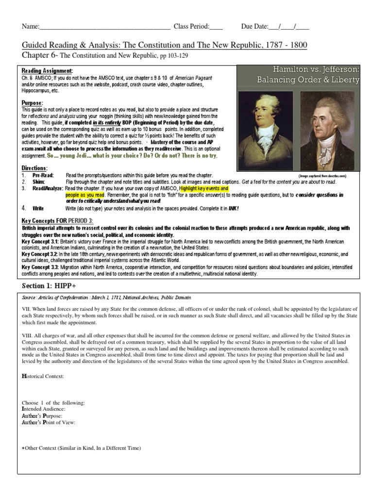 Constitution & New Republic Analysis Guide | PDF | United States Bill ...