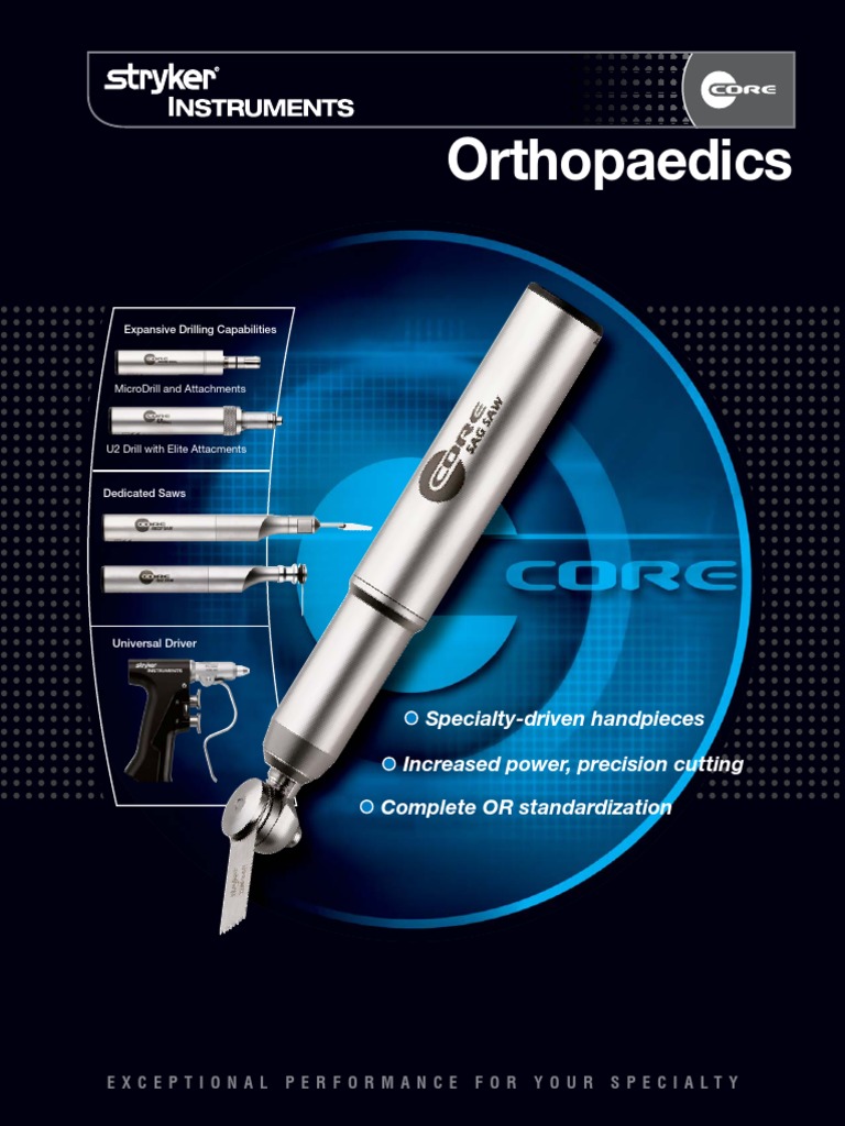 Specs For Stryker Core Ortho | PDF | Drill | Metalworking