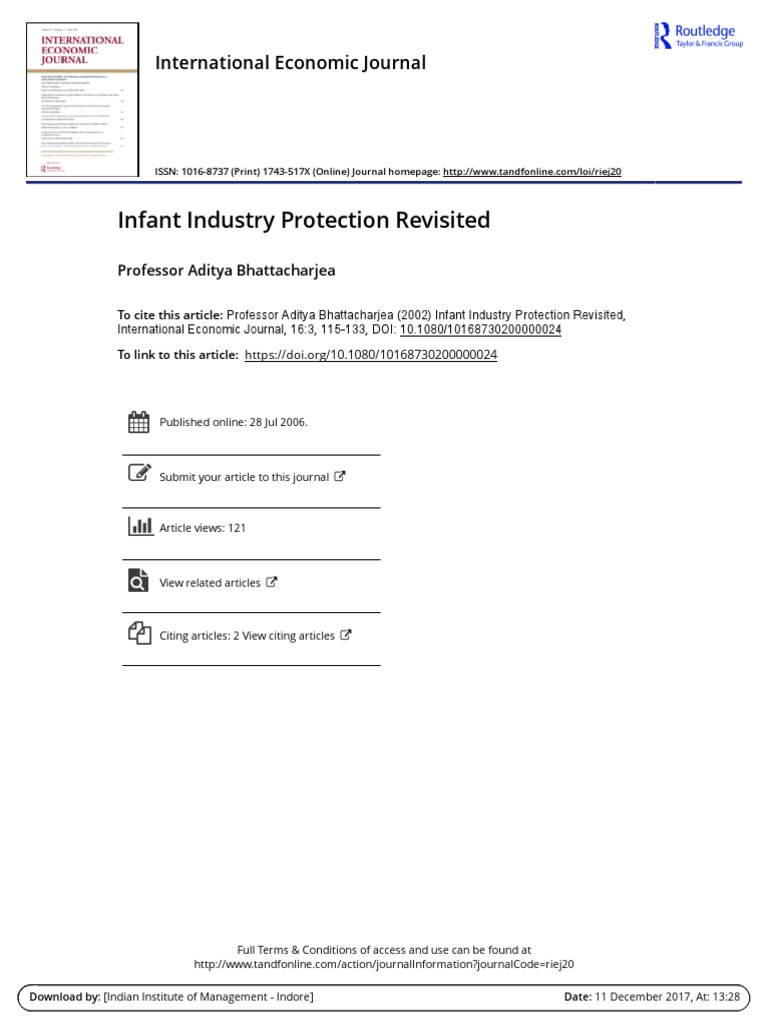 Infant Industry Protection Revisited | PDF | Monopoly | Dumping ...