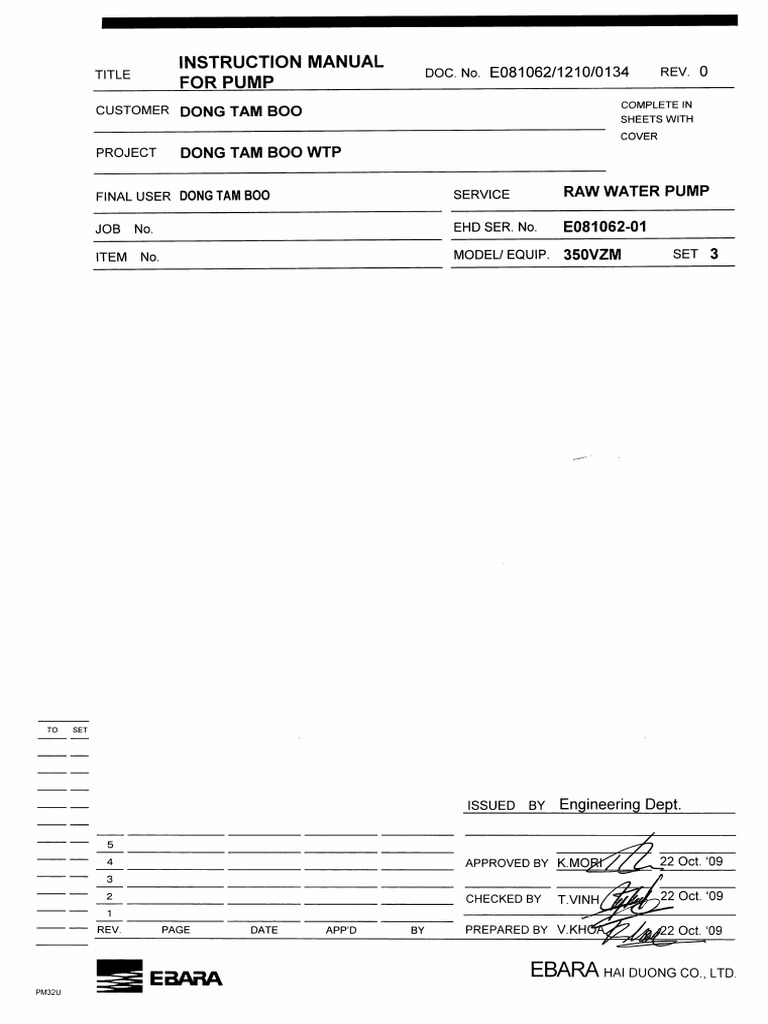 Pump Installation and Safety Guide | PDF | Bearing (Mechanical) | Crane ...