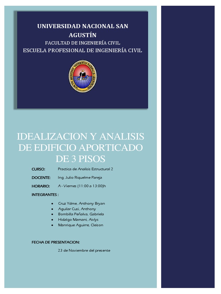 Analisis de Edificio Aporticado | PDF | Concreto reforzado | Diseño