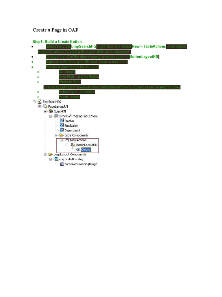Create A Page In Oaf Pdf Database Transaction Java Programming Language 