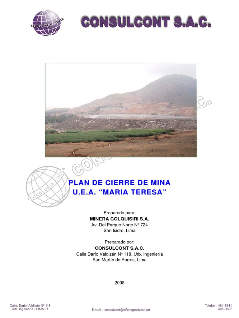 Ciierre de Mina - Maria teresaRE - 1769848 PDF | PDF | Minería ...