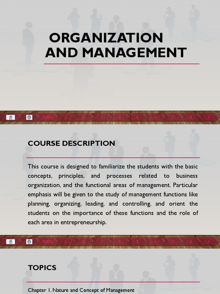 Organization and Management: Topics 1 2 3 4 5 6 7 8 9 | PDF ...