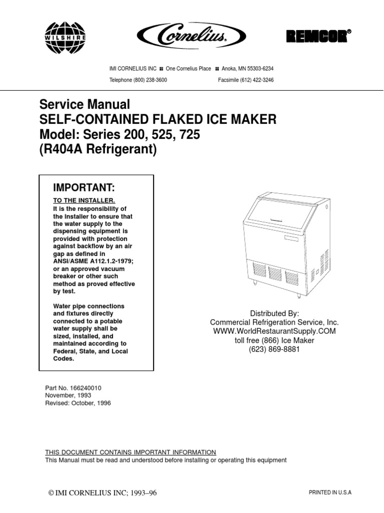 Cornelius Ice Machine | PDF | Relay | Capacitor