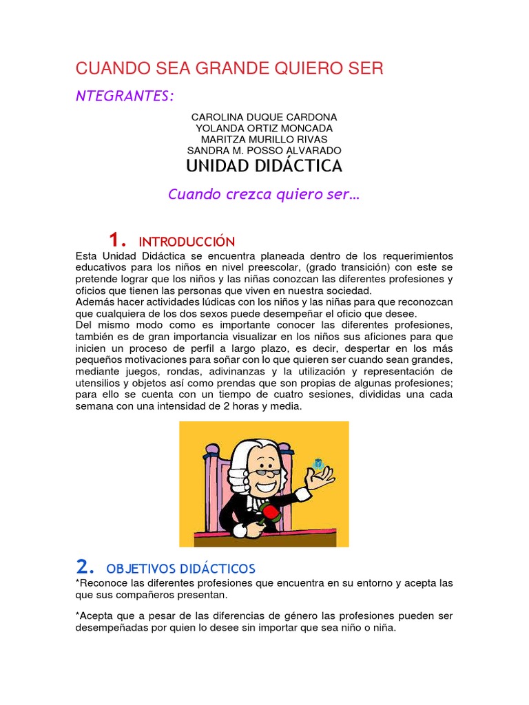 Cuando Sea Grande Quiero Ser | PDF | Aprendizaje | Sicología